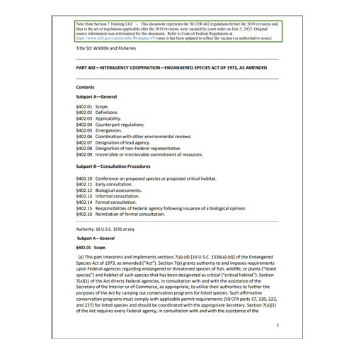 Resources – Section 7 Training